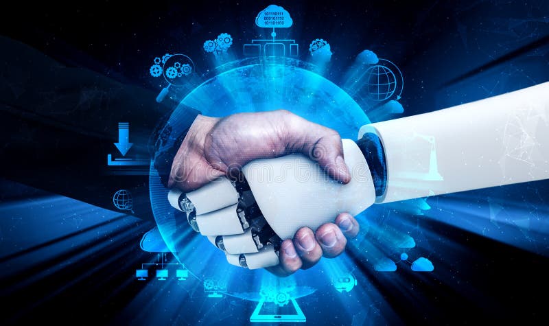 3D Rendering Humanoid Robot Handshake To Collaborate Future Technology ... 3D Rendering Humanoid Robot Handshake To Collaborate Future Technology ...