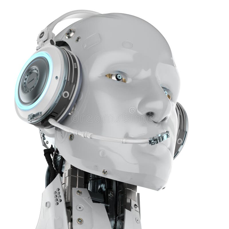 Robot with headset stock photo. Image of cybernetic - 108325938