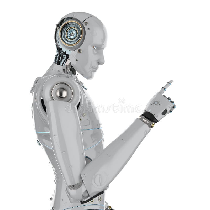 Humanoid robot thinking stock illustration. Illustration of android ...