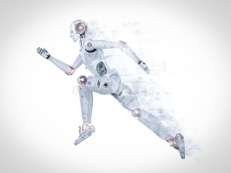 Robot jumping or running stock illustration. Illustration of cybernetic ...