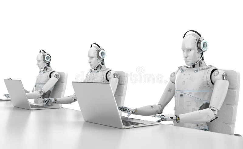 Robot call center stock illustration. Illustration of automaton - 114516726