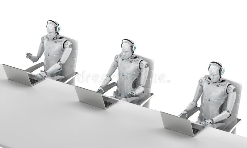 Robot call center stock illustration. Illustration of electronic ...