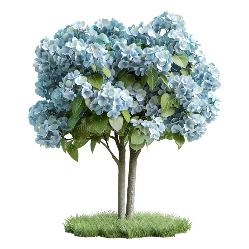 3D Rendering of a Hydrangea Macrophylla on Transparent Background - Ai ...