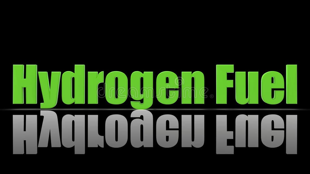 3d Rendering of Hydrogen Fuel Words As 3D Sign Stock Illustration ...