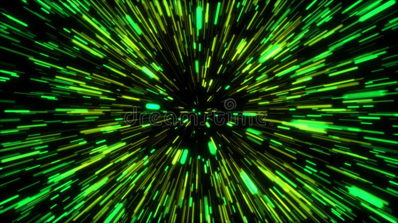 3d Rendering Hyper Jump into Another Galaxy. Speed of Light, Neon ...