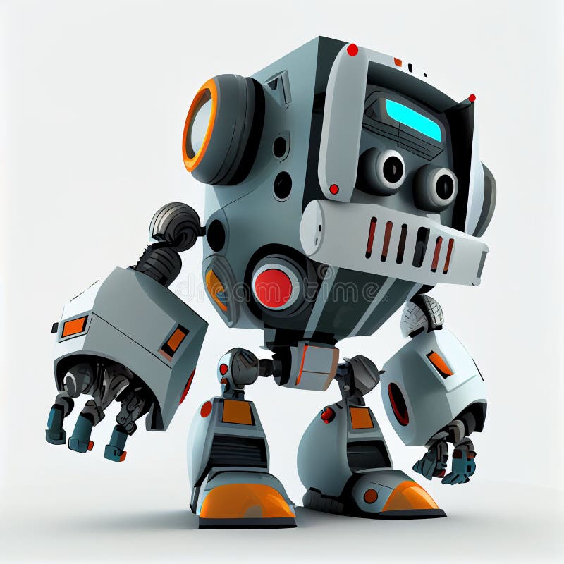 3D Rendering of a Hyper-realistic Illustration of a Cool White Robot on ...