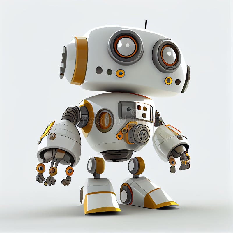 3D Rendering of a Hyper-realistic Illustration of a Cool White Robot on ...