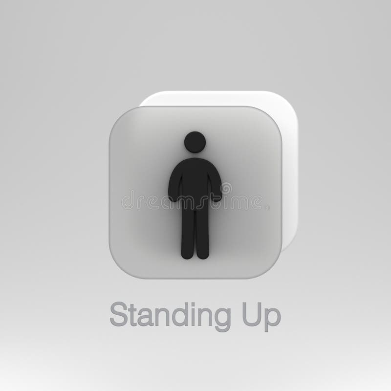 3d Rendering Icon or Symbol in the Form of a Standing Up Stickman ...