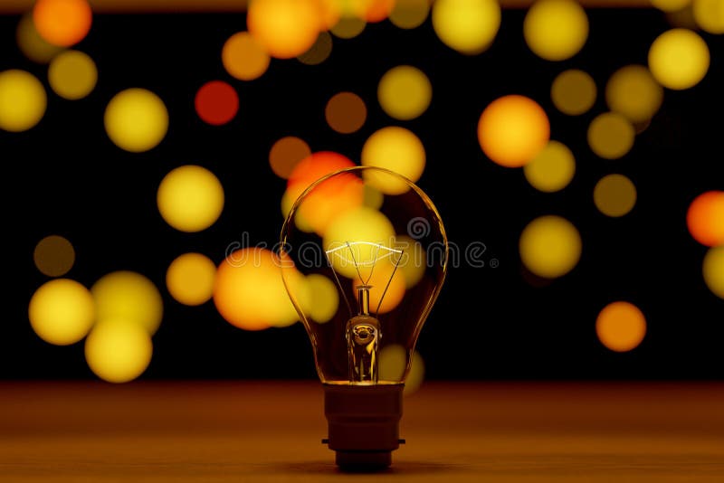 3D Rendering Concept Image with Luminous Realistic Light Bulb Stock ...