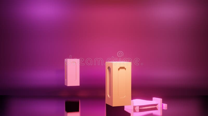 3d Rendering Illustration of an Abstract Objects in Dark Background ...