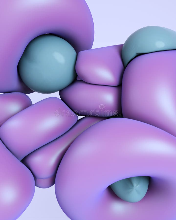 3d Rendering Illustration. Abstract Smooth Soft Shapes. Creative ...