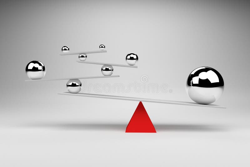3D Rendering : Illustration of Balancing Balls on Board Conception ...