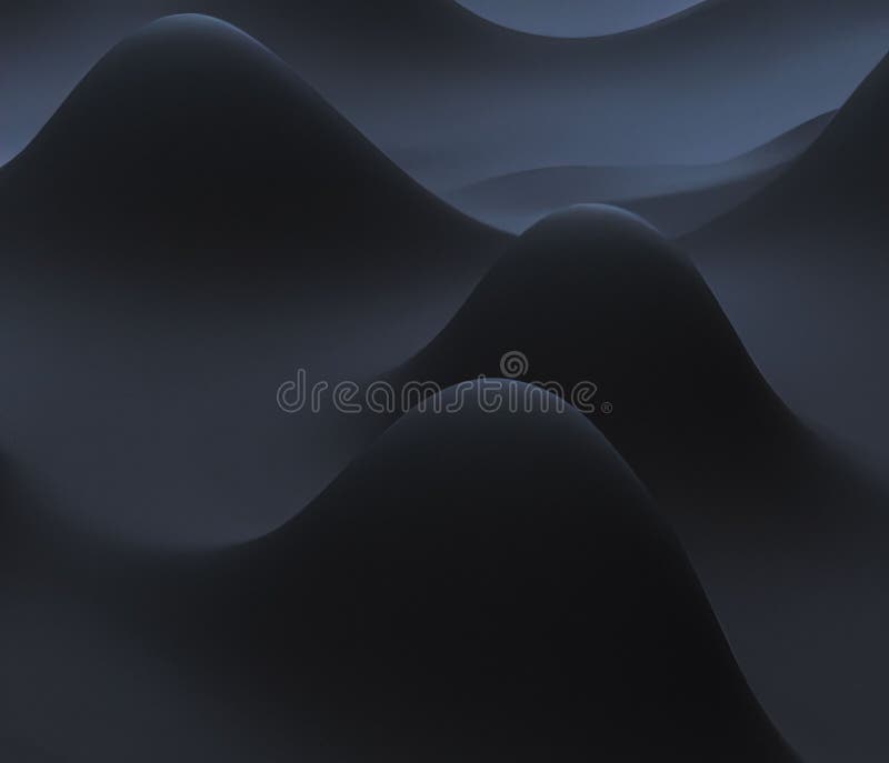 3d Rendering Illustration of a Black Mound Hill Range Stock ...