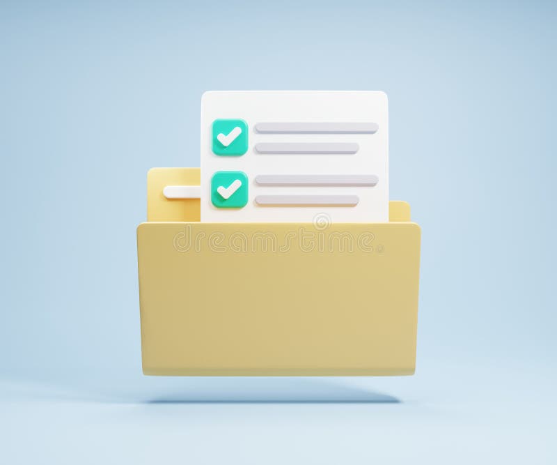 Cartoon Minimal Folder File Document and Paper Business. Stock ...