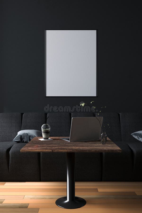 3D Rendering : Illustration of Coffee Cafe Decoration Interior or Pc ...