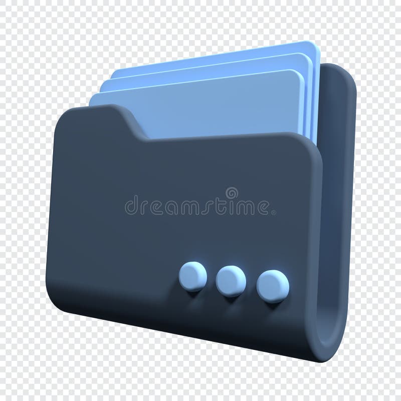 3d Rendering Illustration of Folder Icon with Paper Document. Simple ...