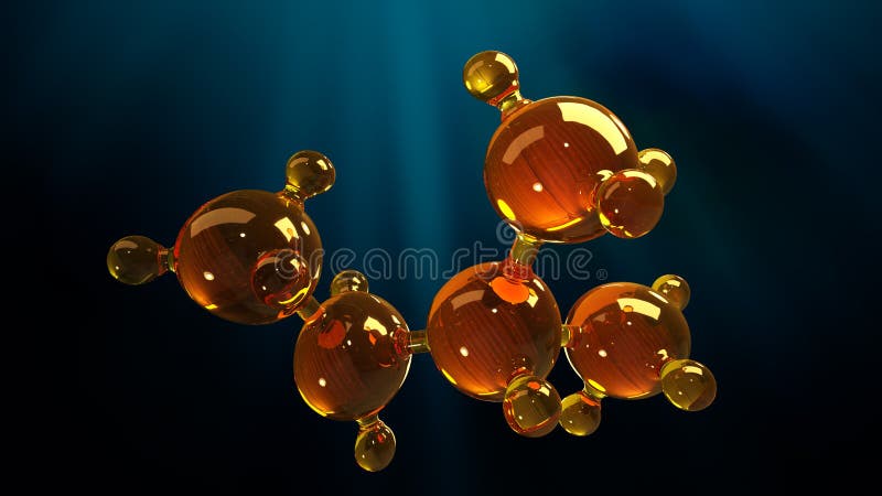 3d Rendering Illustration of Glass Molecule Model. Molecule of Oil ...