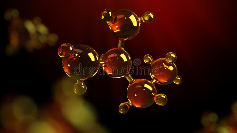3d Rendering Illustration of Glass Molecule Model. Molecule of Oil ...