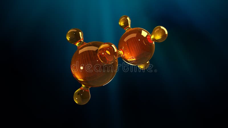 3d Rendering Illustration of Glass Molecule Model. Molecule of Oil ...