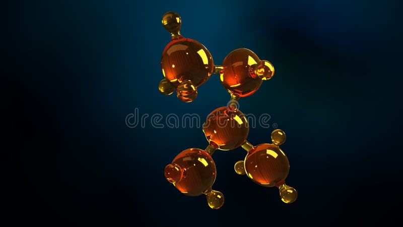 3d Rendering Illustration of Glass Molecule Model. Molecule of Oil ...