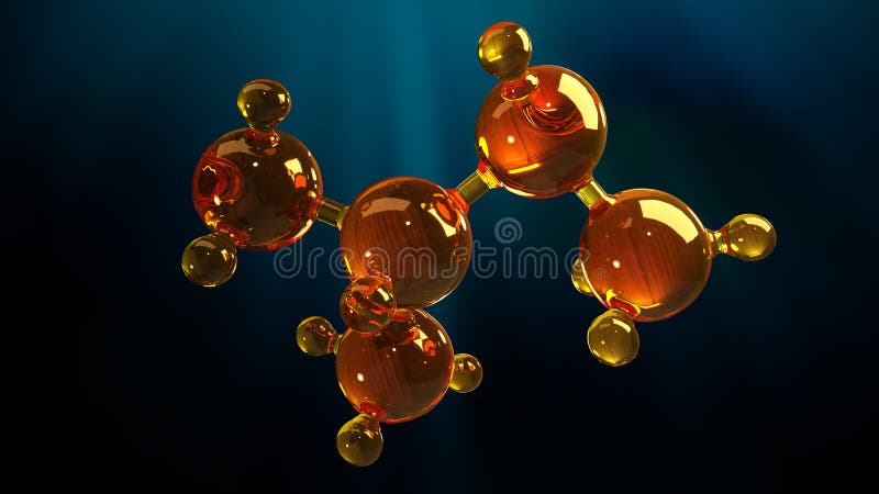 3d Rendering Illustration of Glass Molecule Model. Molecule of Oil ...