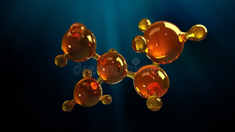 3d Rendering Illustration of Glass Molecule Model. Molecule of Oil ...