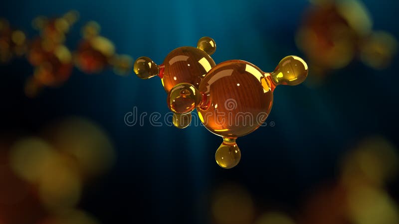 3d Rendering Illustration of Glass Molecule Model. Molecule of Oil ...