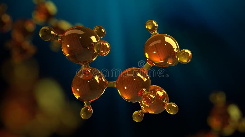 3d Rendering Illustration of Glass Molecule Model. Molecule of Oil ...