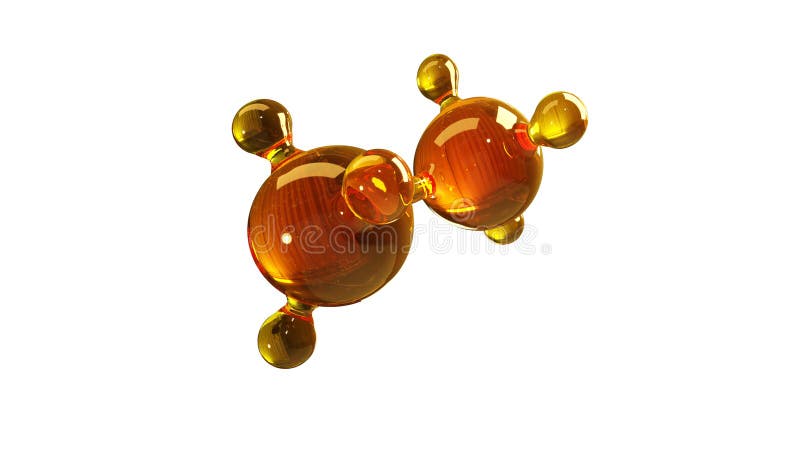 3d Rendering Illustration of Glass Molecule Model. Molecule of Oil ...