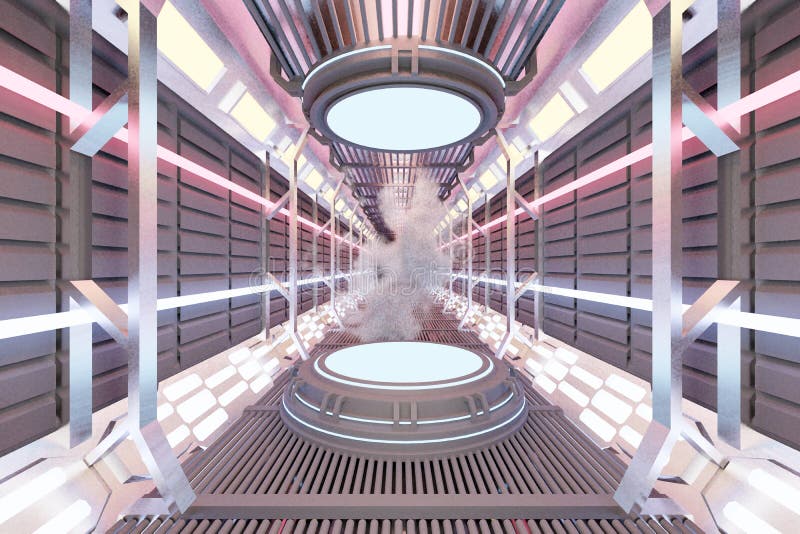3d Rendering Illustration of High Technology Modern Space Pathway Stock ...