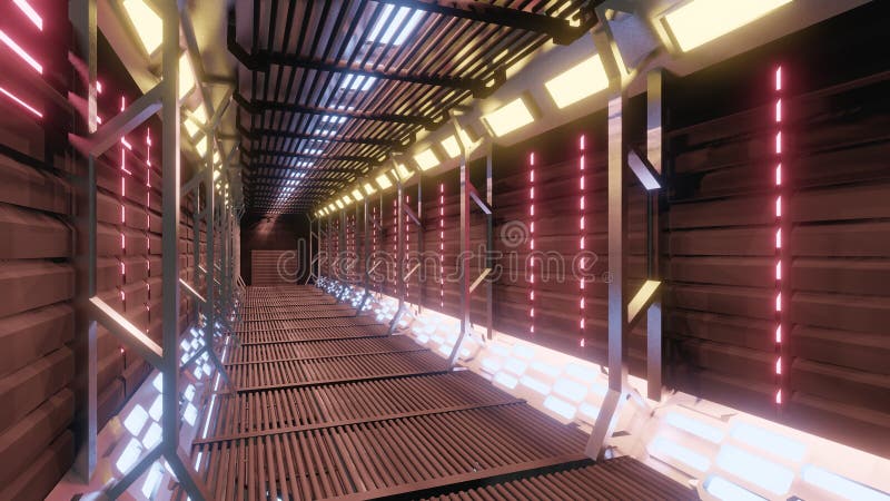 3d Rendering Illustration of High Technology Modern Space Pathway Stock ...