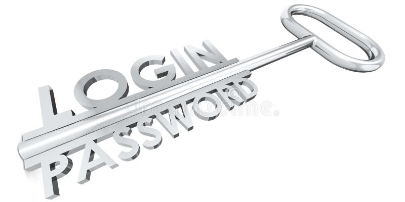 3D Rendering Illustration of Login and Password with Keys Isolated on a ...