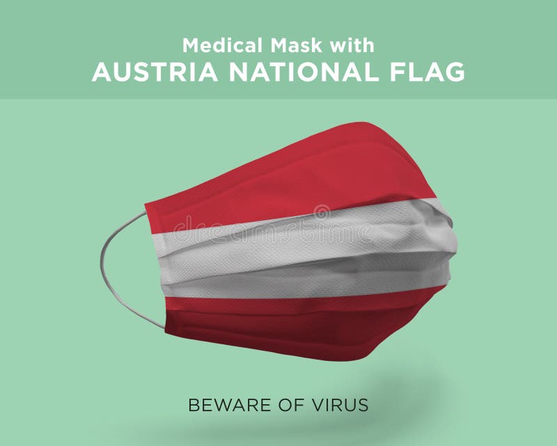 3d Rendering Illustration of a Medical Mask with Austrian Flag ...