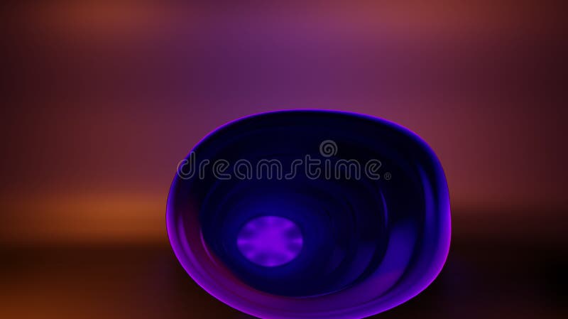 3d Rendering Illustration of a Metallic Abstract Purple Objects in Dark ...