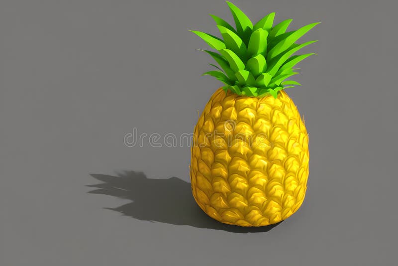 3d Rendering Illustration of the Raw Pineapple with Green Leaves and ...