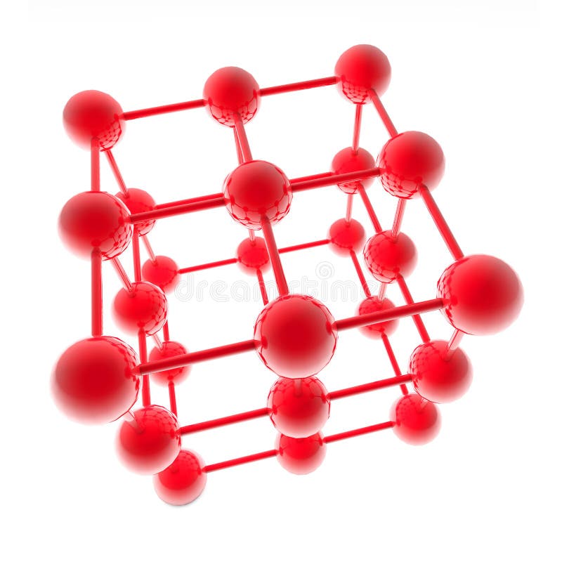 3d Rendering Illustration of a Red Molecule Structure on a White ...