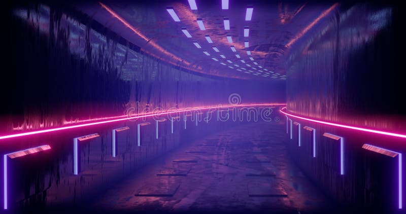 3d Rendering Illustration Sci Fi Futuristic Abstract Gradient Blue