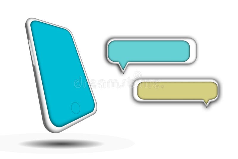 3d Rendering Illustration, a Smartphone with a Chat Icon on the Side ...