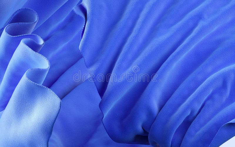 3d Rendering Illustration of Soft Cloth Blue Material on Flat ...