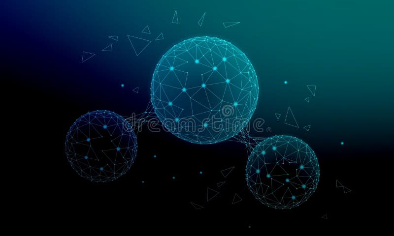 3D Rendering Illustration of a Space Polygonal - Innovative Polymer ...