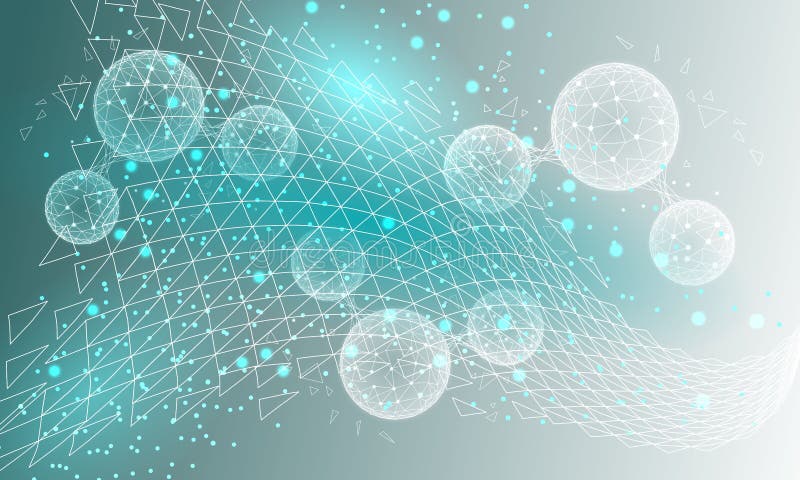 3D Rendering Illustration of a Space Polygonal - Innovative Polymer ...