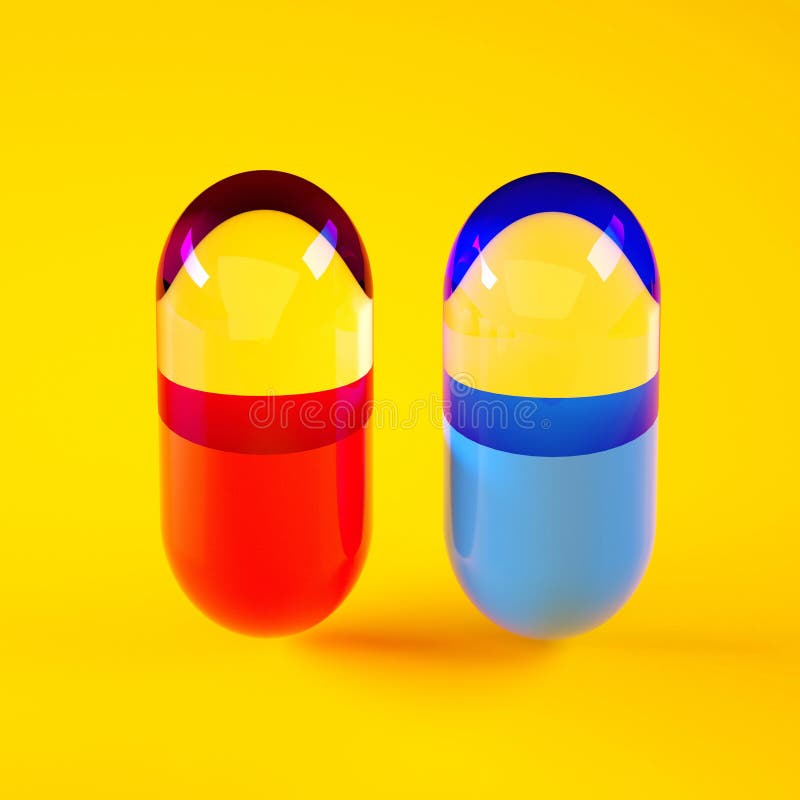 3d Rendering Illustration of Two Different Big Pill Capsules. Stock ...