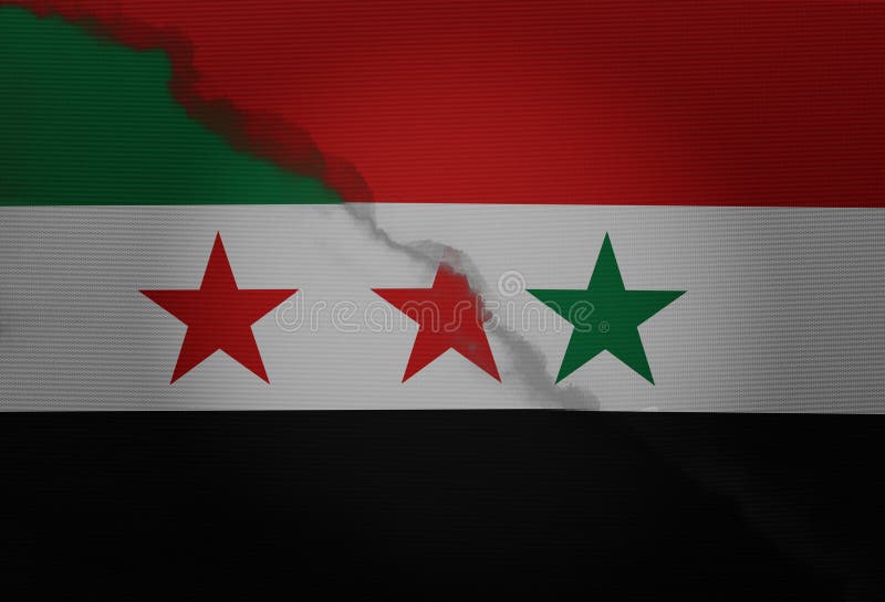 Old and new Syrian flags stock illustration. Illustration of shiny ...