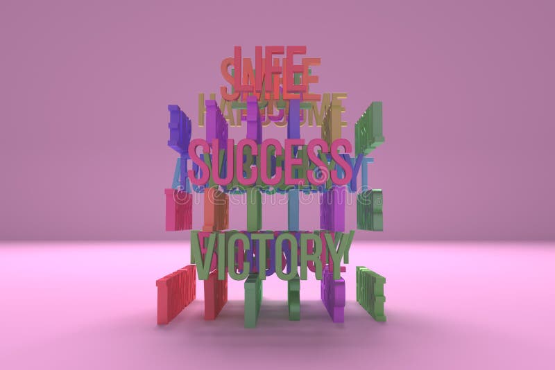 3D Rendering. Illustrations of CGI Typography, Motivation Relate Stock ...