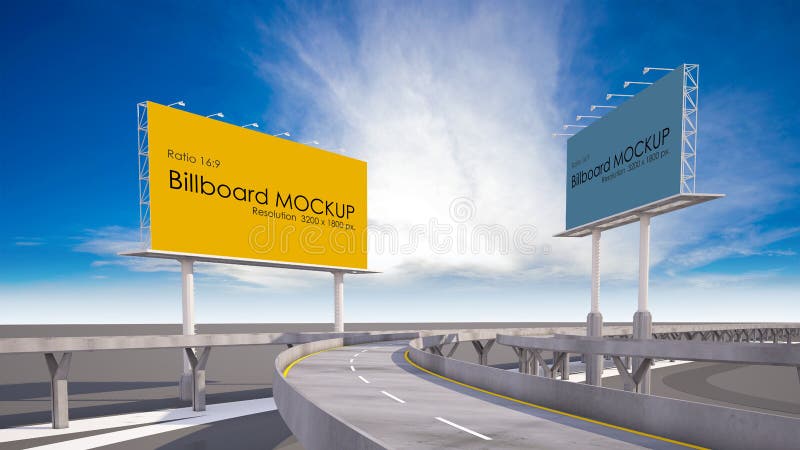 3d Rendering Image of Billboard Stock Illustration - Illustration of ...