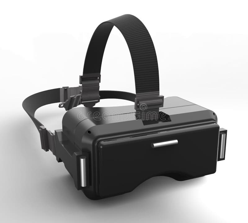 3d Rendering Image of Black VR Headset on White Background with Stock ...
