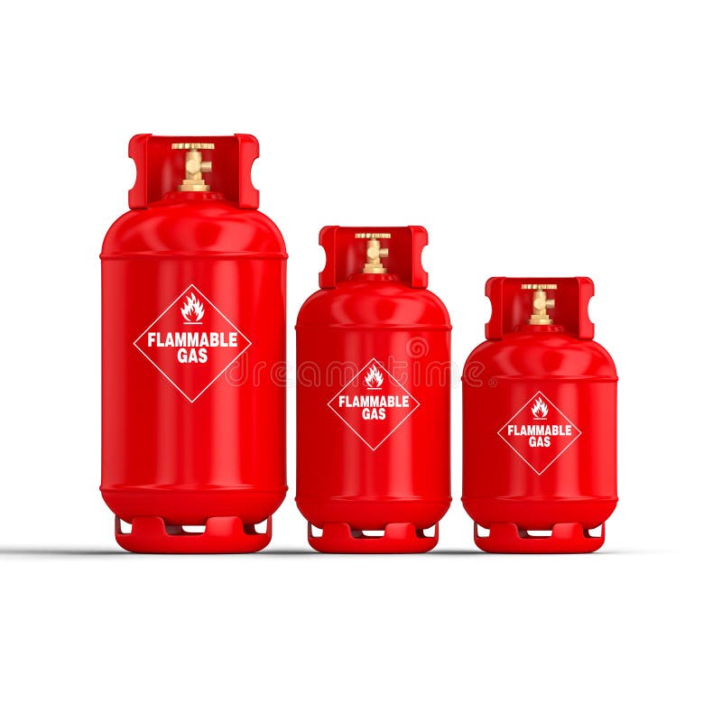 3d gas cylinder on white stock illustration. Illustration of flammable ...