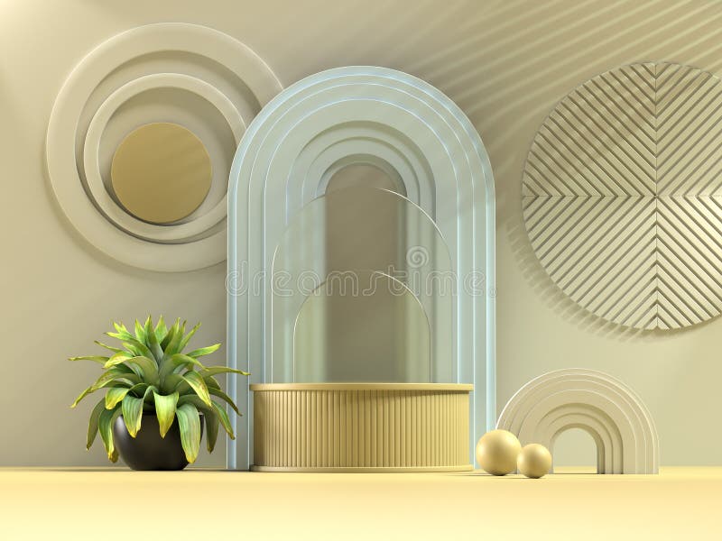 3d Rendering Image of Empty Space Podium Display for Product Mockup ...