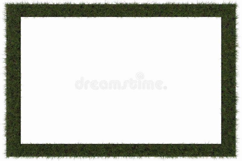 3D Rendering from a Image Frame with Natural Grass, Isolated on White ...