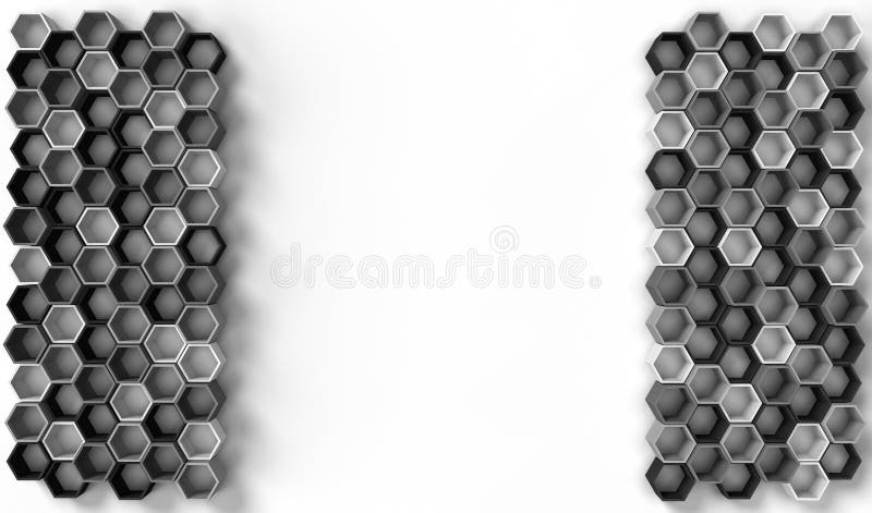 3d Rendering Image of Hexagon Solid Shape Stock Illustration ...